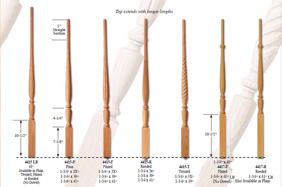 Wood Stairs and Rails and Iron Balusters: Balusters