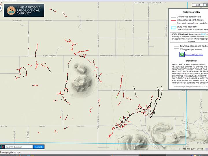 Arizona Geology: Earth fissure map released for Three Sisters Buttes