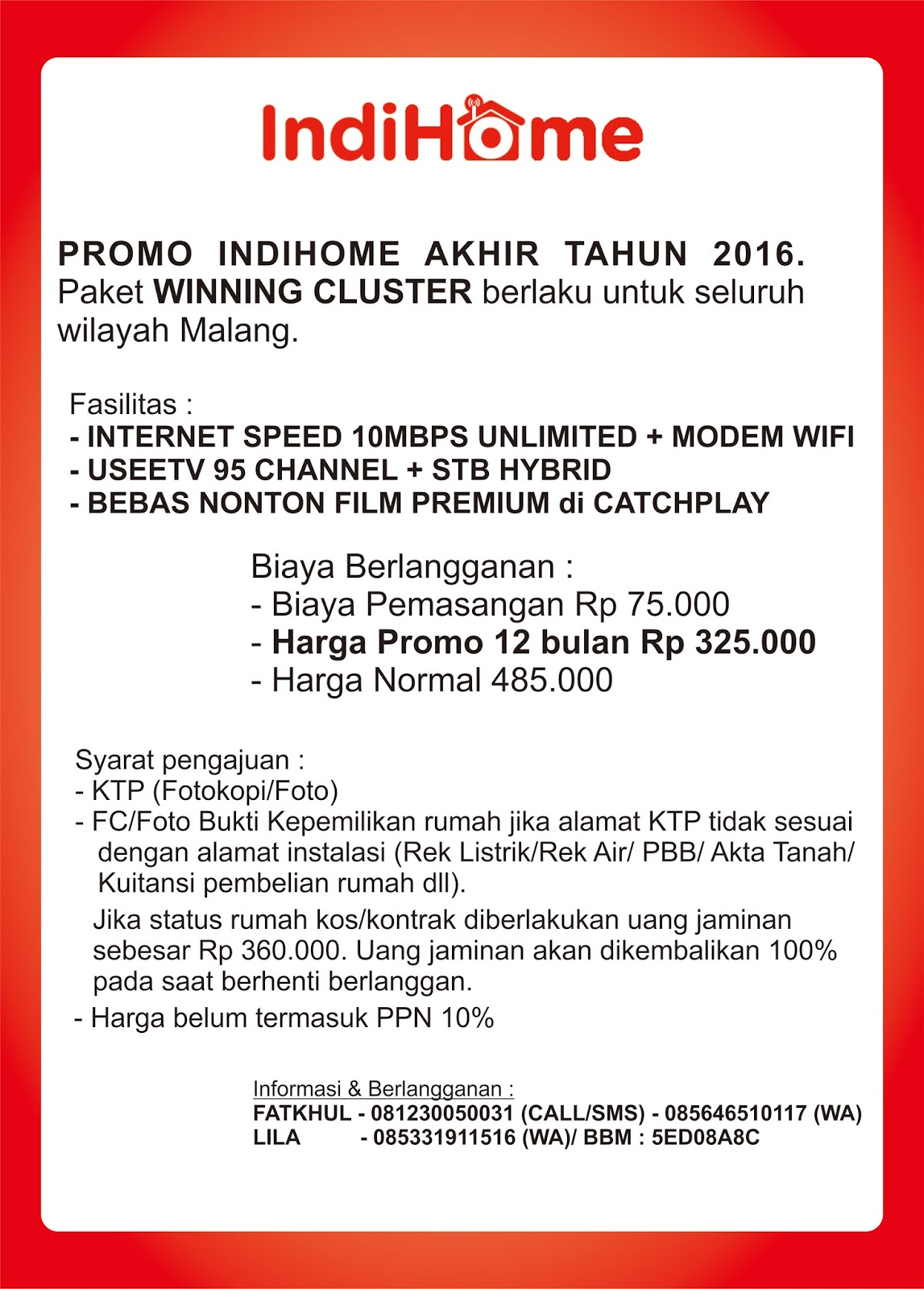 Cara Pengajuan Permohonan pemasanganINDIHOME FIBER