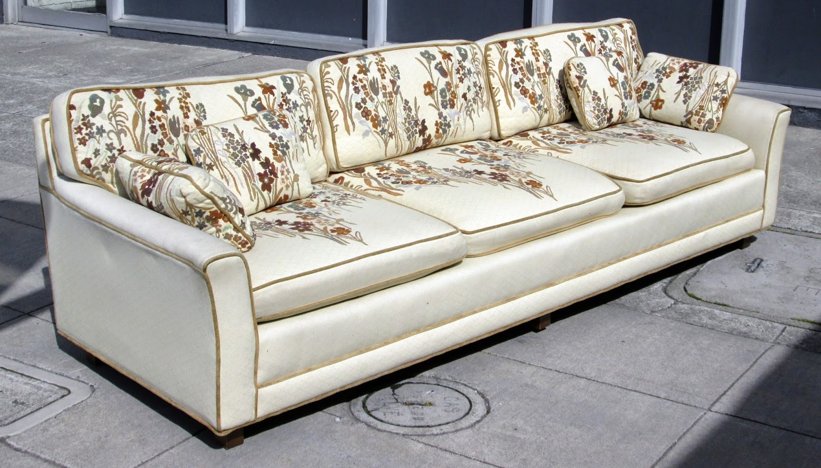 UHURU FURNITURE & COLLECTIBLES: SOLD 8 Foot Embroidered Sofa - $80