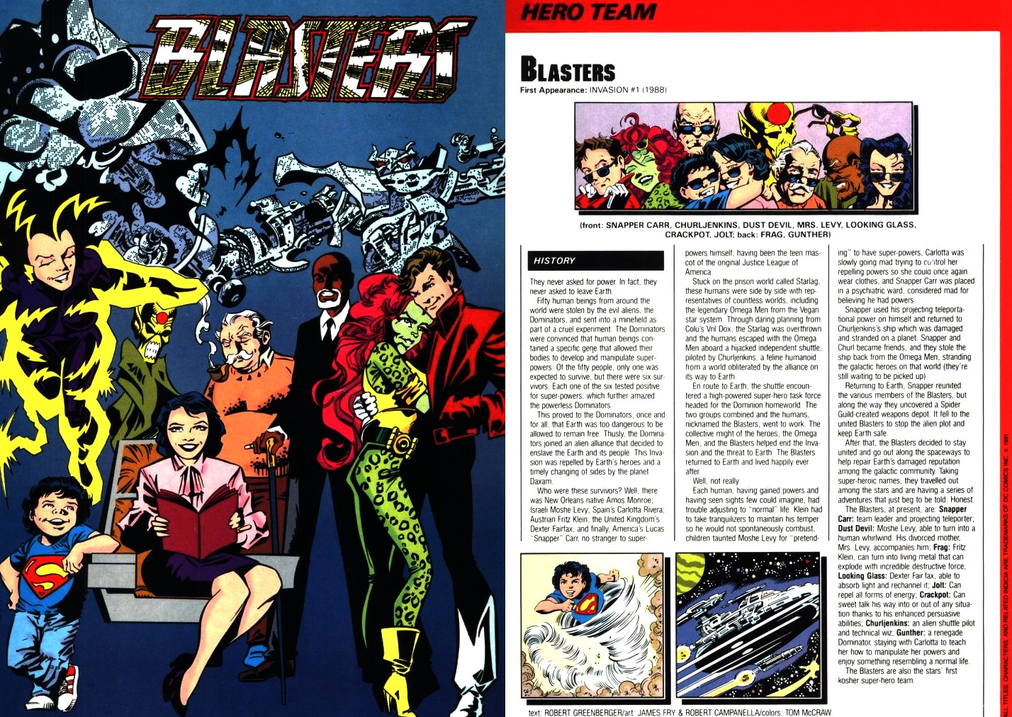 Fichas de Superheroes Marvel y DC: Blasters
