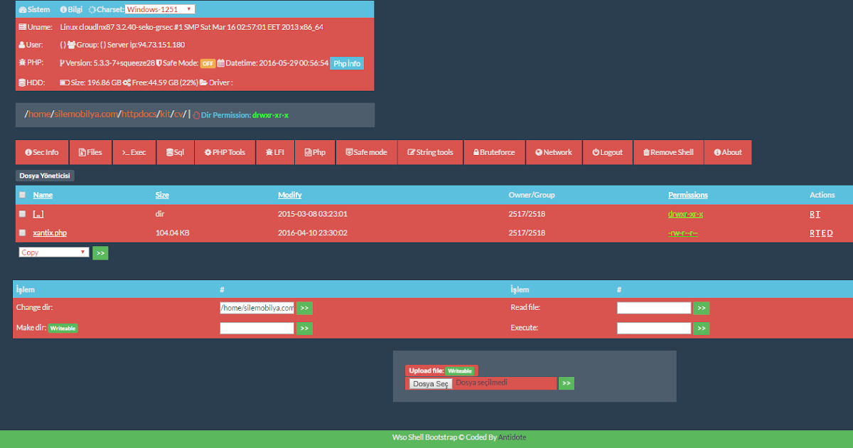 Shell WSO 3.0 Flat Design With Boostrap