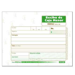diccionario contable en ingles: Petty cash receipt/Recibo de caja menor