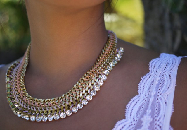 DIY Woven Chain Collar Necklace