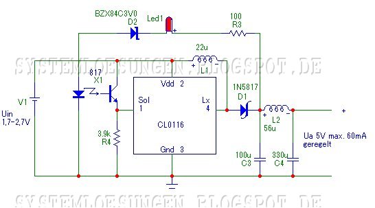 Elektronik, Hard- und Software: Step-UP mit Solarlampen IC's CL0116 ...