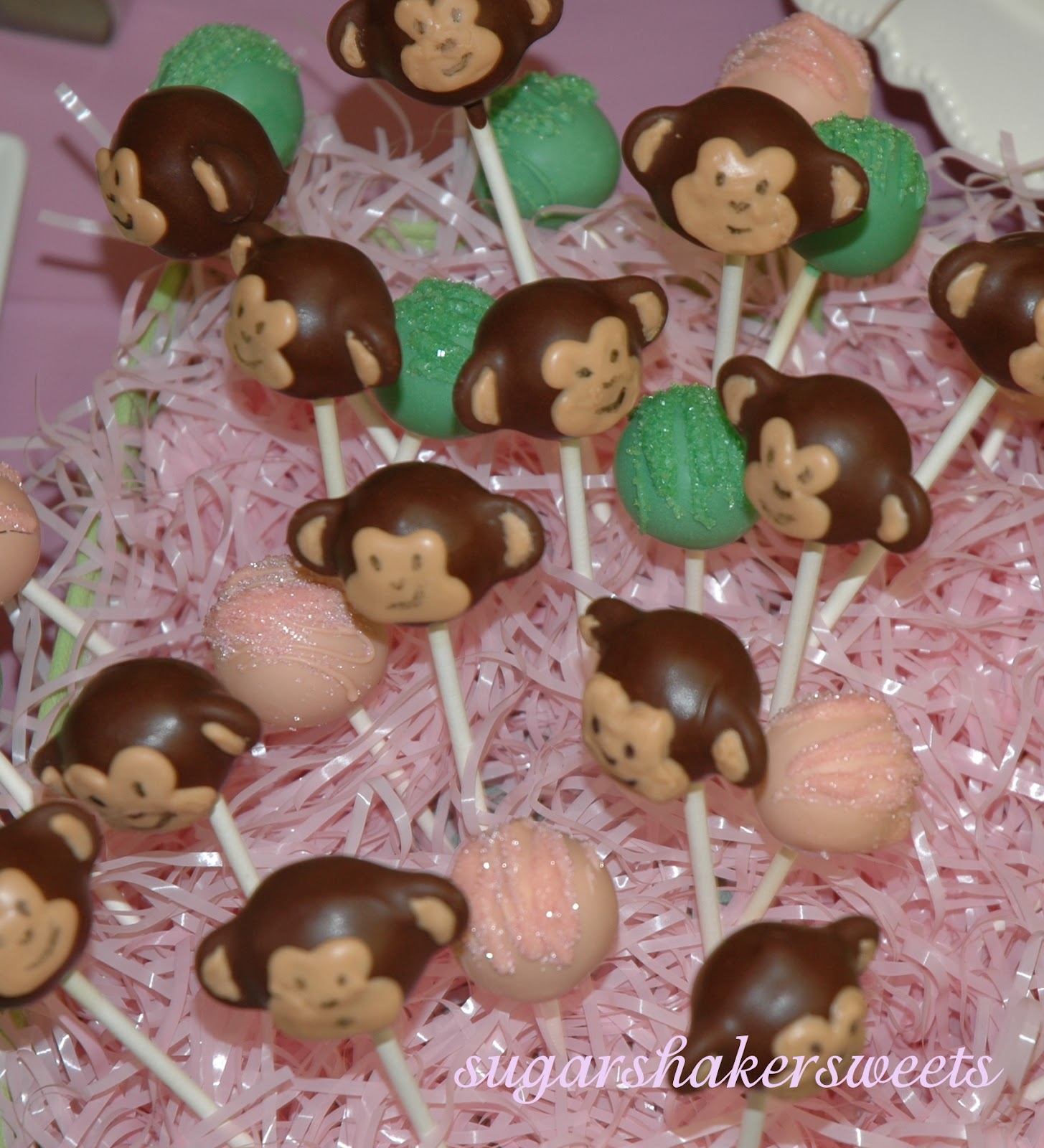 Sugar Shaker Sweets: baby shower - monkey cake pops