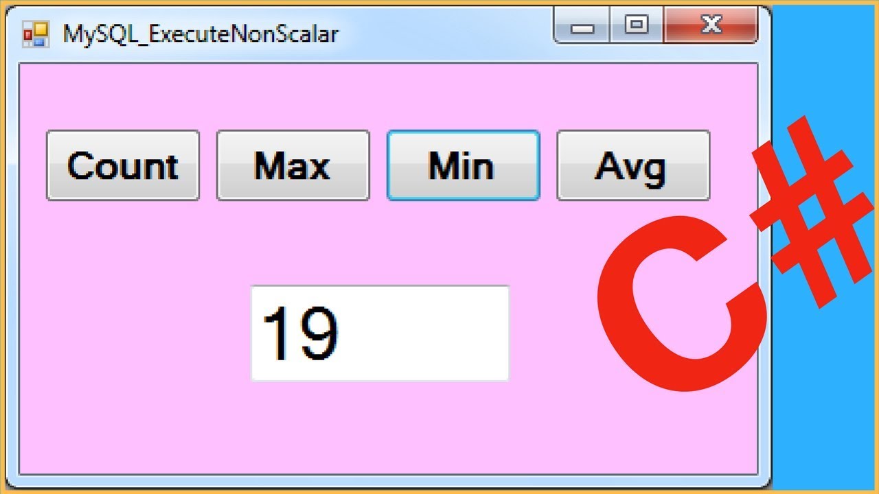 C And Mysql Execute Count Max Min Avg C Javaphp Programming Source Code
