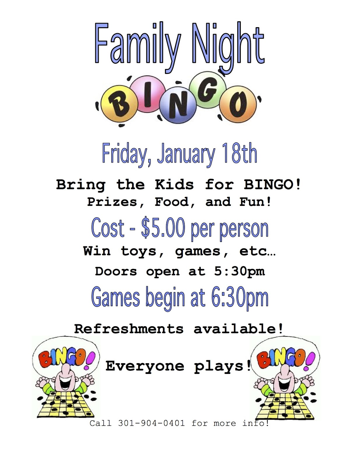 St. John's School: Family Night Bingo!