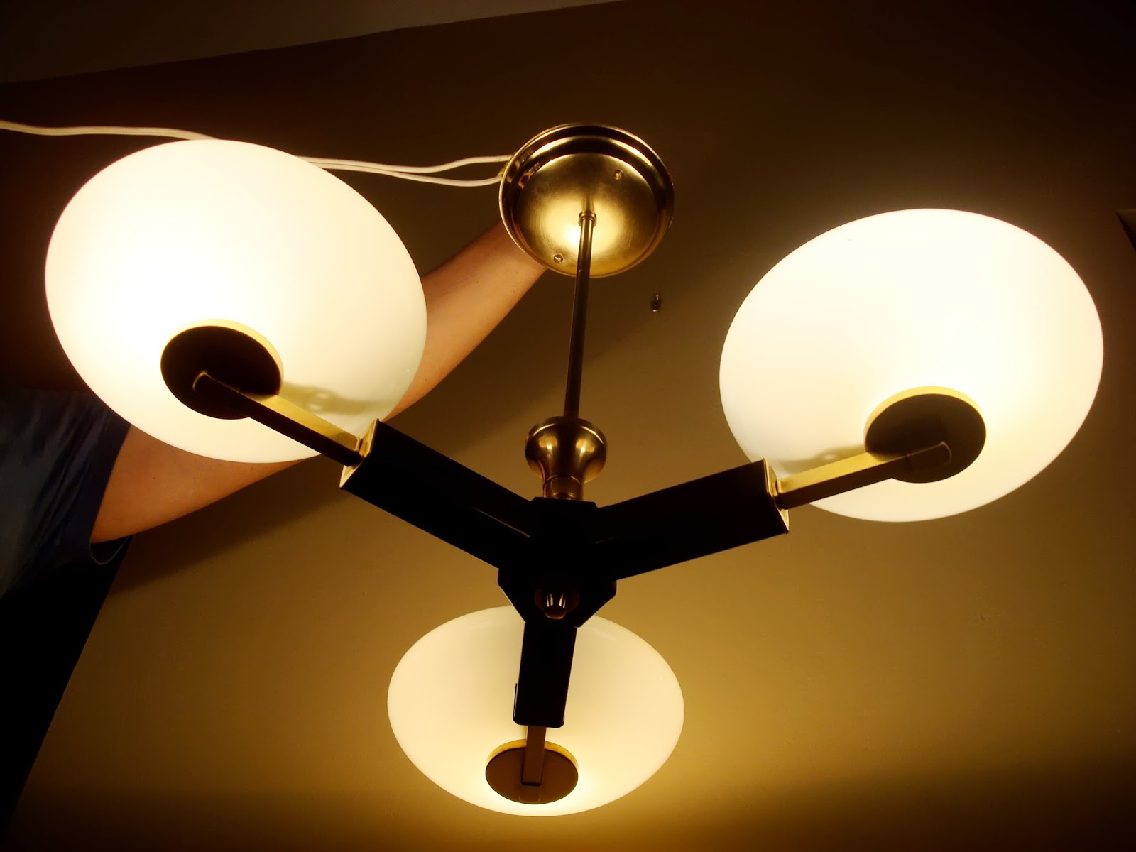 Era Antiques: Impressive 1940's Art Moderne Three Light Brass and ...