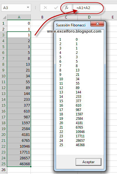 Vba Números De Fibonacci En Excel Excel Foro Un Blog De Excel