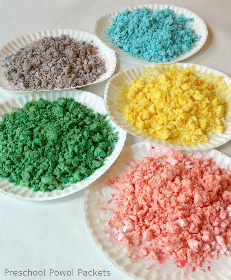 Preschool Science Experiment: Rainbow Volcano | Preschool Powol Packets