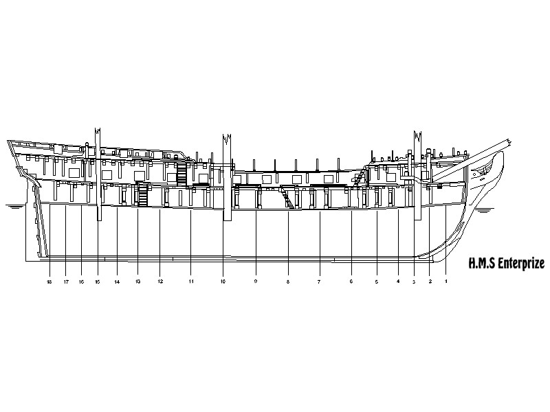 Wooden Model Builder: H.M.S Enterprise Drawing 6