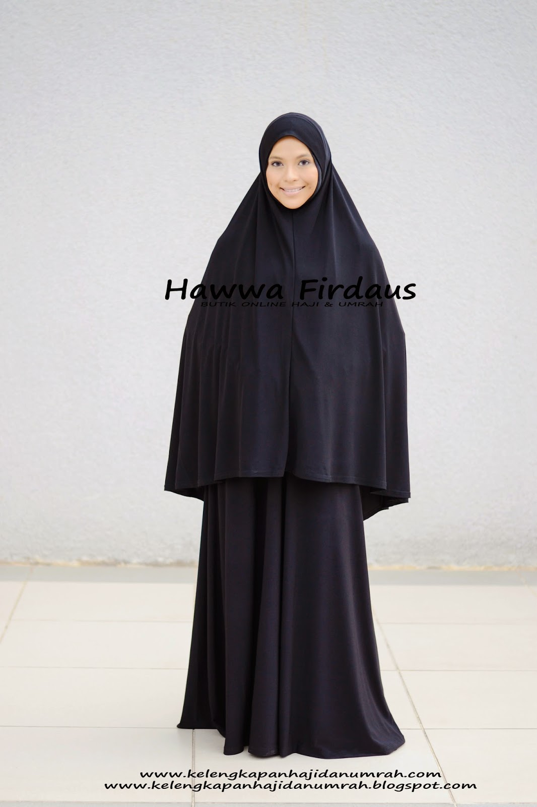 KELENGKAPAN HAJI DAN UMRAH: MINI TELEKUNG LYCRA HITAM