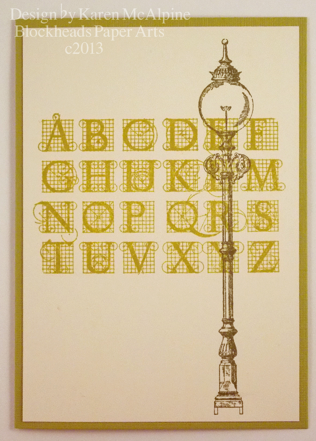 Dreaming and Creating: CAS Lamp Post Card with Blockheads Stamps