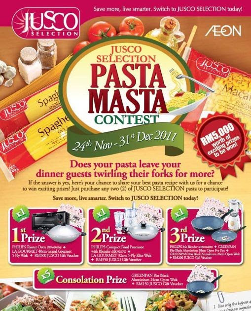 Jusco Selection Pasta Masta Contest - Malaysia Online and Offline ...