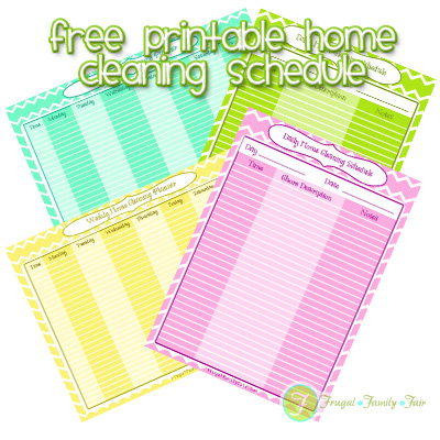 Free Printable Home Cleaning Schedule | Frugal Family Fair