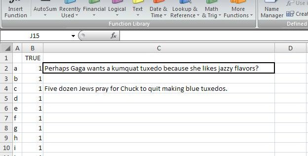 logophilius: Build a Pangram Machine in Excel