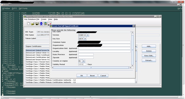 Aix Practices: Creating a Self signed Certificate for IBM HTTP Server