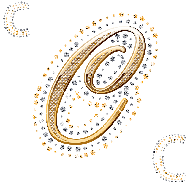 Abecedario Dorado con Brillantes y Chispas. - Oh my Alfabetos!