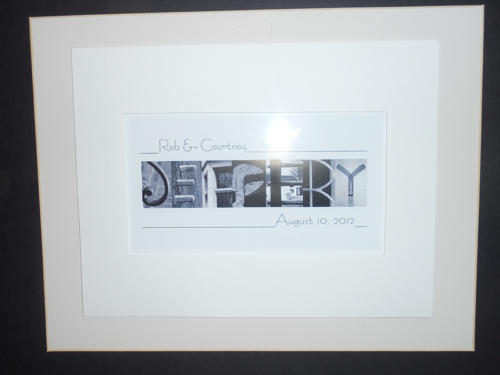 one legged studio: framed name art