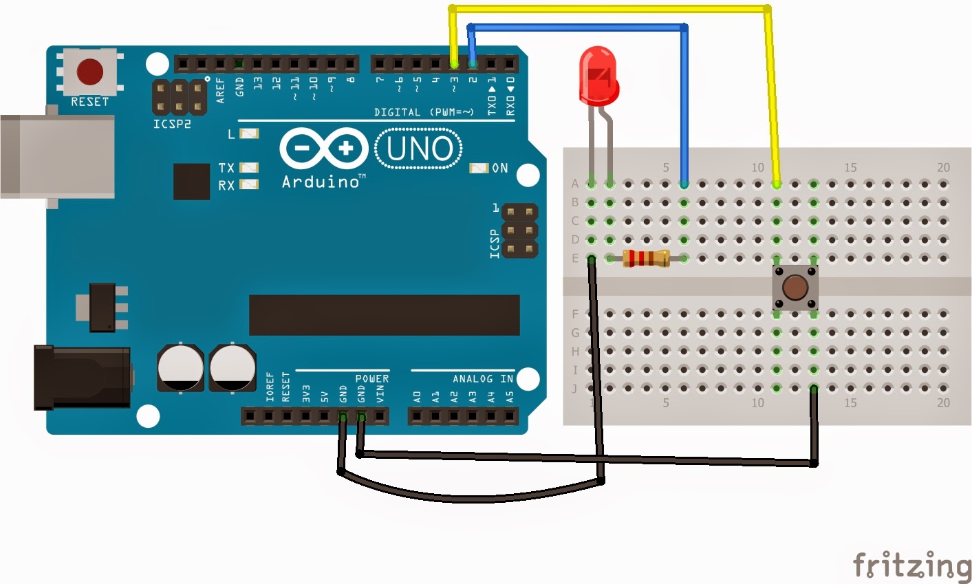 LED + Botão - Arduino Eletrônica