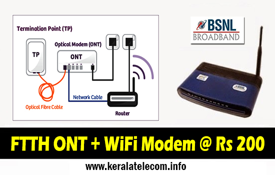 BSNL offers FTTH ONT alongwith ADSL WiFi Modem to avail WiFi facility ...