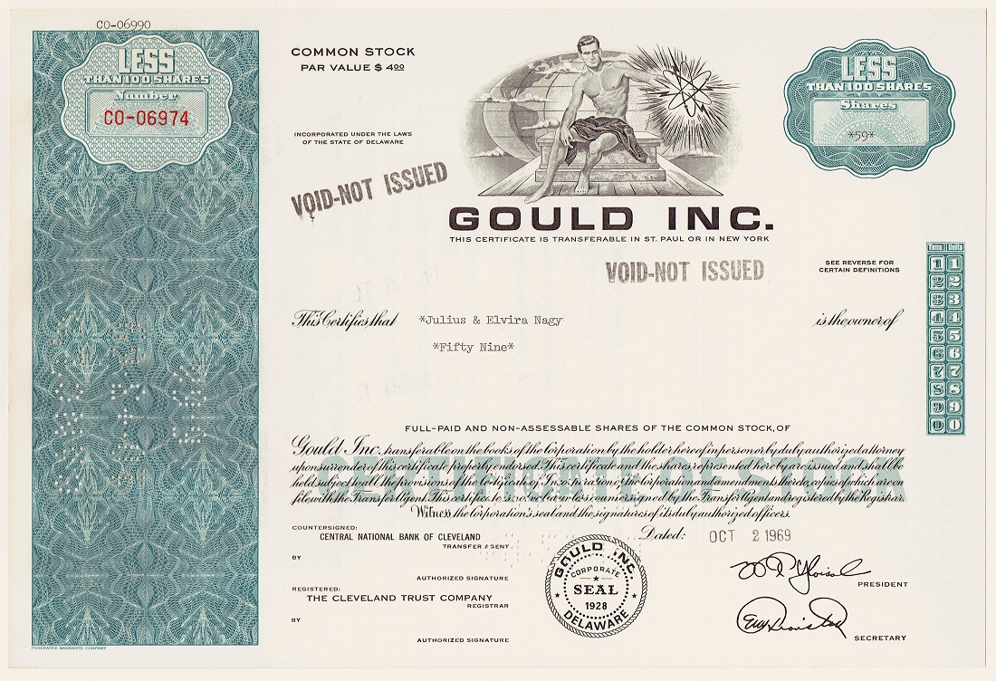 Internet Scripophily Museum of Computing: Gould Inc.