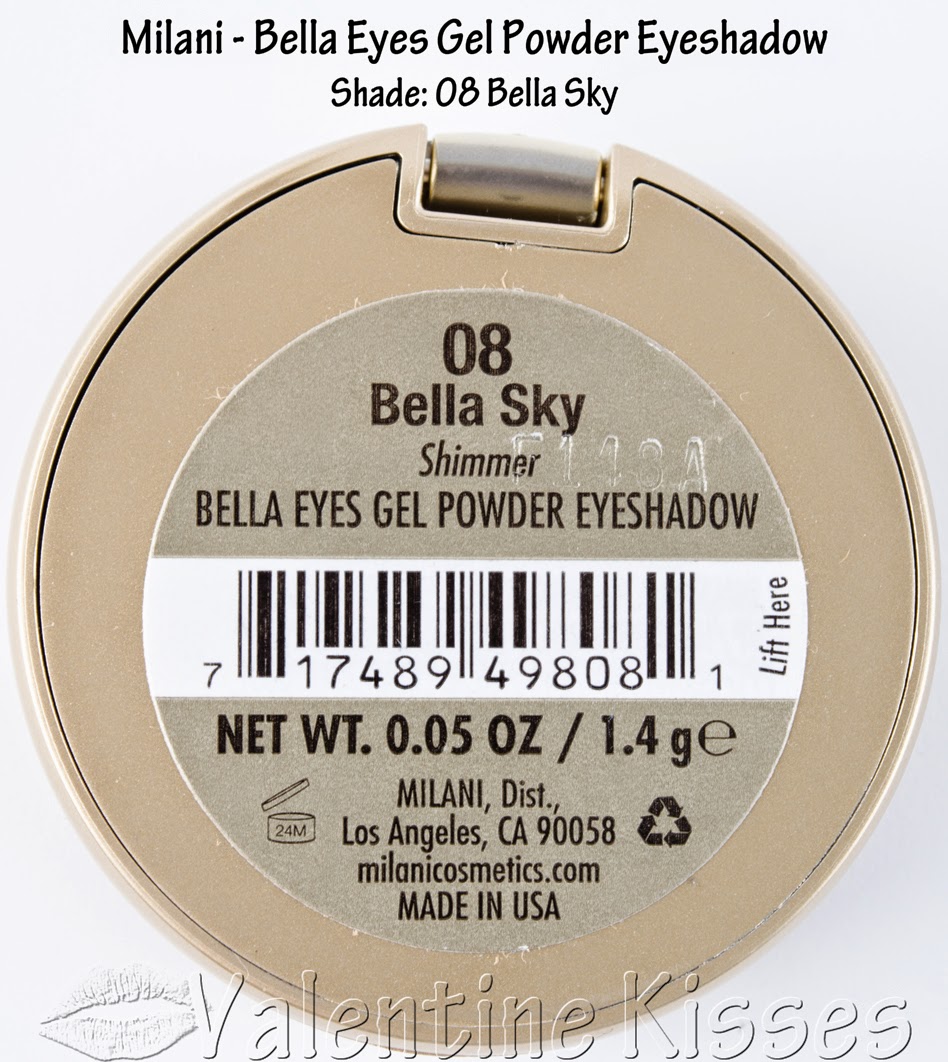 Valentine Kisses: Milani Bella Eyes Gel Powder Eyeshadow - swatches ...