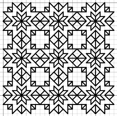 Imaginesque: Blackwork Stars Fill Pattern