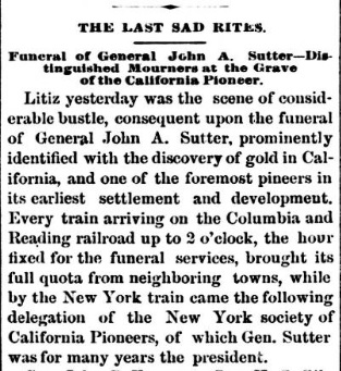On This Day: General Sutter laid to rest