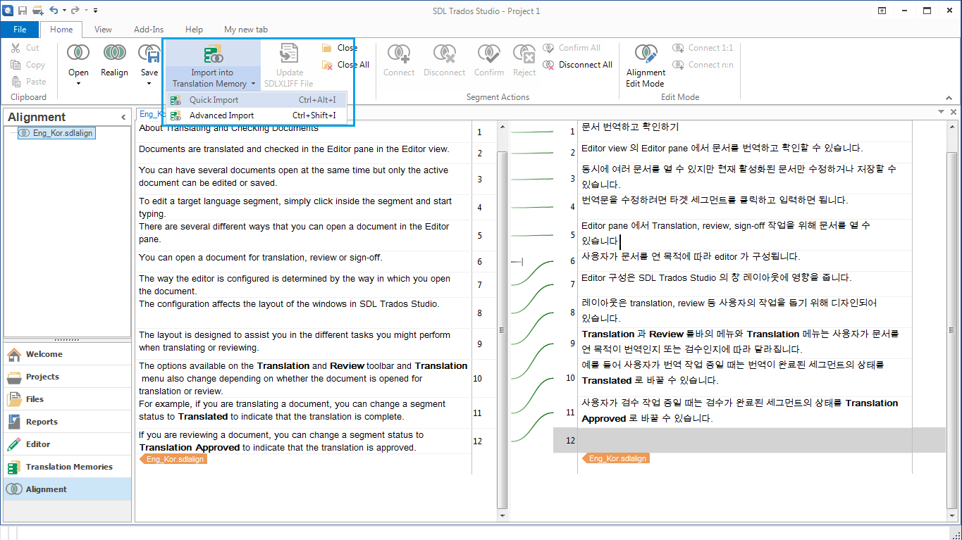 Hello, SDL Trados Studio !: Working with Studio Alignment