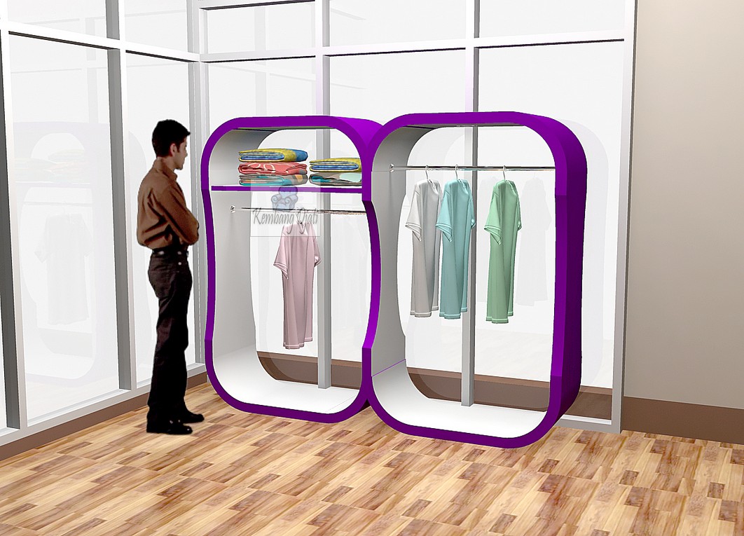 Etalase Display Pakaian Gantung Butik Pakaian - Furniture Semarang ...
