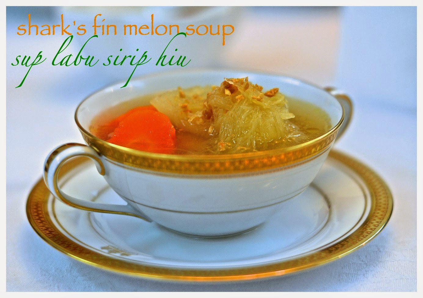 Indonesian Medan Food: Shark's Fin Melon Soup ( Sup Labu Sirip Hiu)