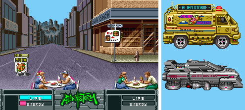 Papel Digital: Sprites alien storm arcade