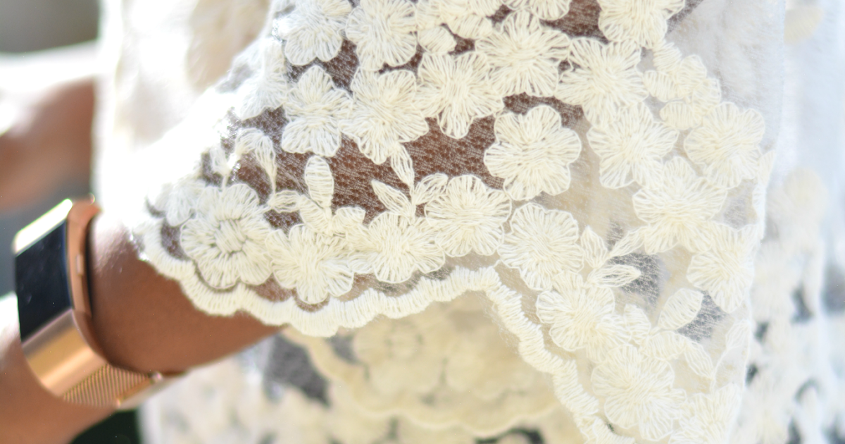 Thrifted Floral Lace Top and Jeans | Thriftanista in the City