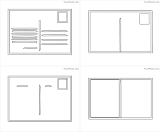 Four Coloring: Free printable Postcard coloring pages for kids