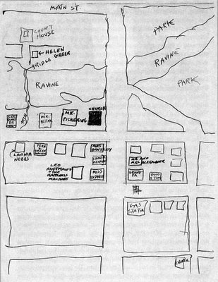 Bradbury's hand-drawn map of Green Town : r/52in52
