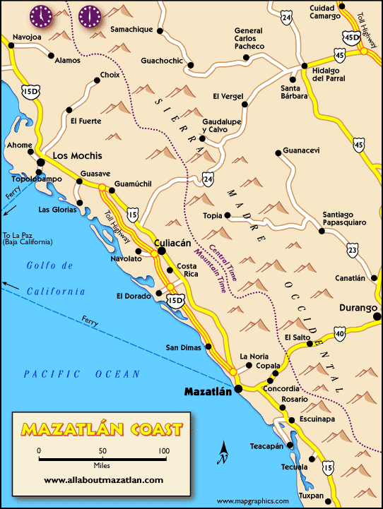 Mazatlan Hotel Zone Map
