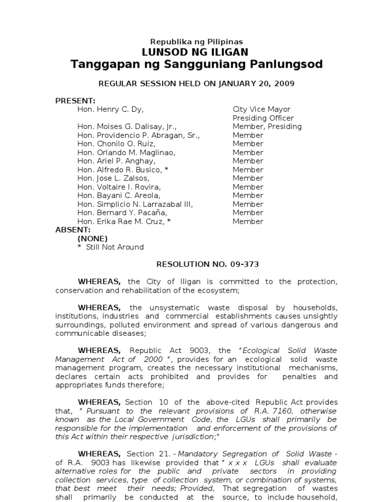 republic act 9003 - philippin news collections