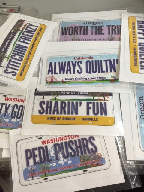 AlwaysQuiltingOnline: License Plate Quilt Sample is Done! How Cute!