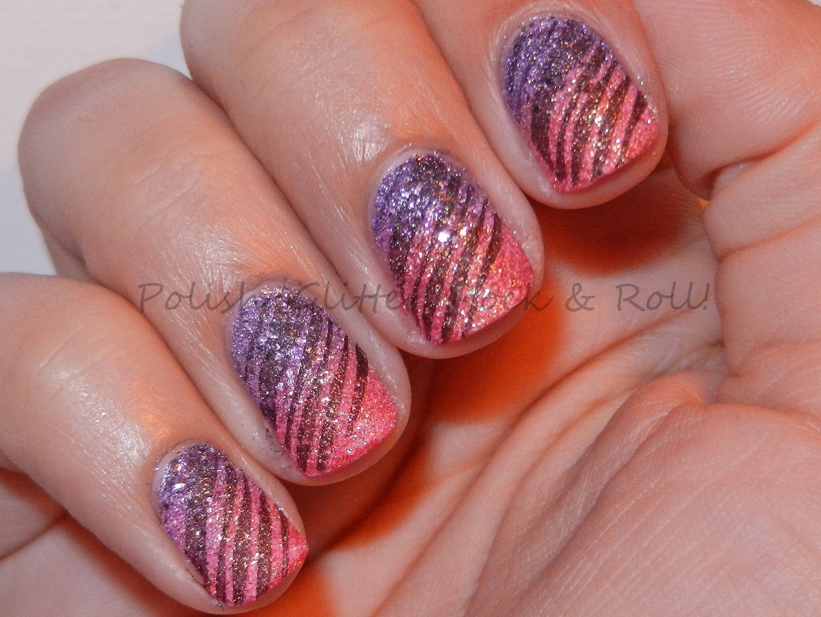 Polish. Glitter. Rock & Roll!: Textured Gradient with Stamping
