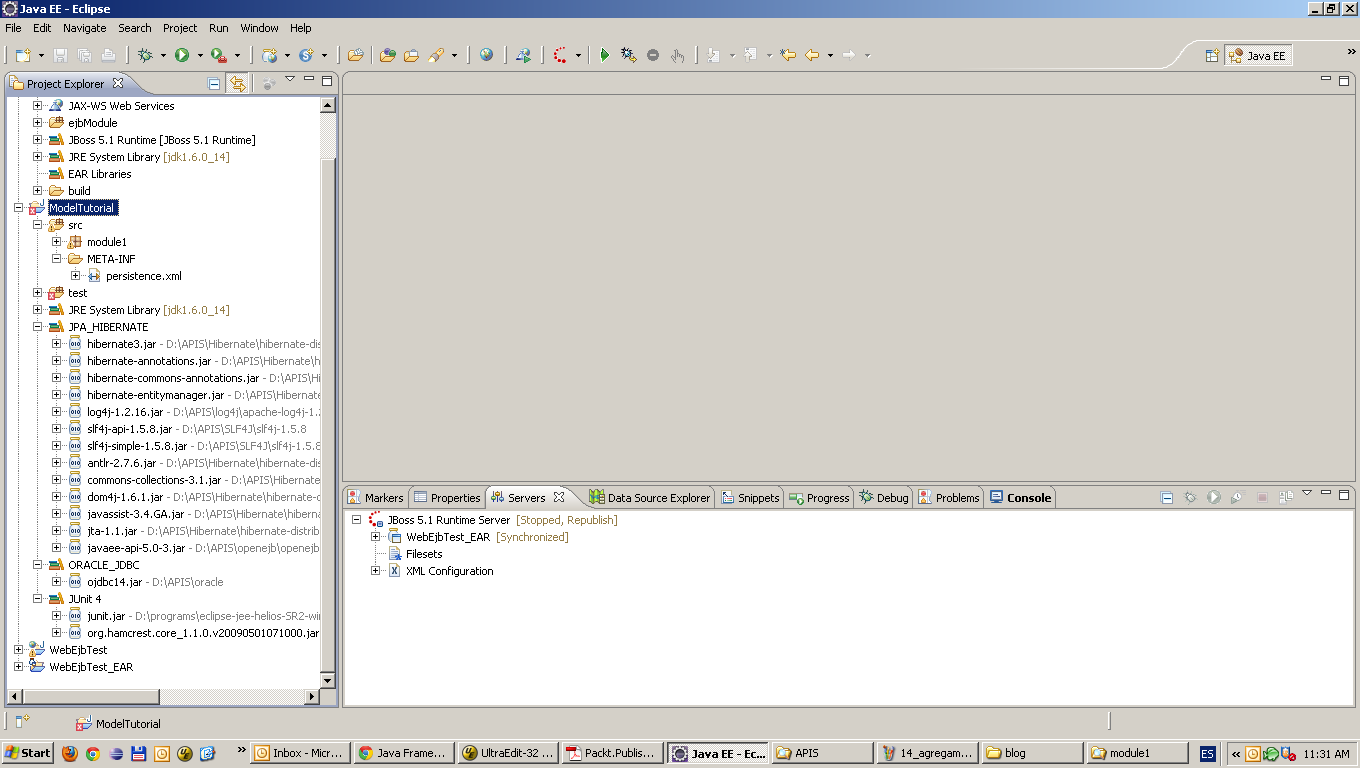 Java Frameworks & APIs: JPA - Configuración Eclipse + JBoss + EJB3 + JPA + Hibernate