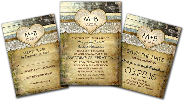 Wedding Cards and Gifts: Country Rustic Wedding Invitations