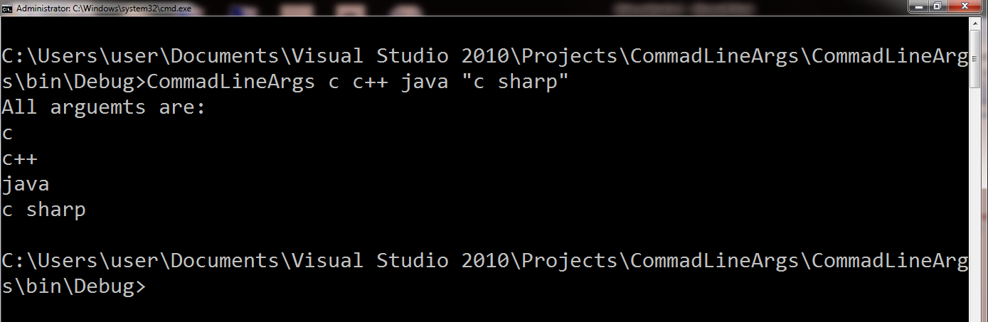 Exact Help Command Line Arguments In C