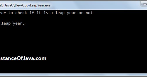 C program to find leap year using if else - InstanceOfJava