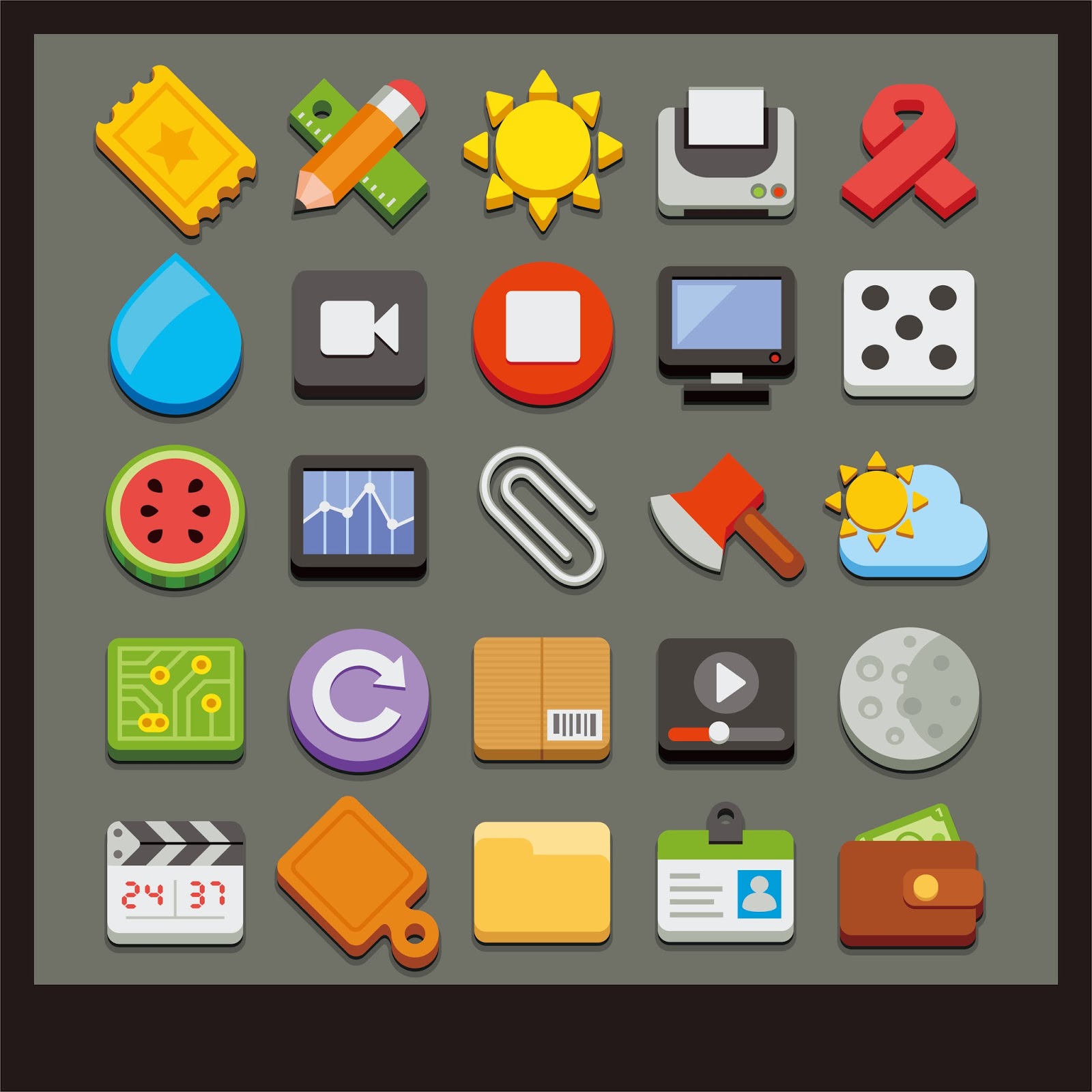 Template CorelDraw Vector Flat Icons - EIO ARTS
