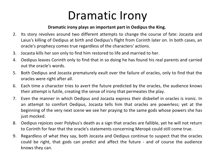 English Literature : Oedipus Rex: Tragic Irony