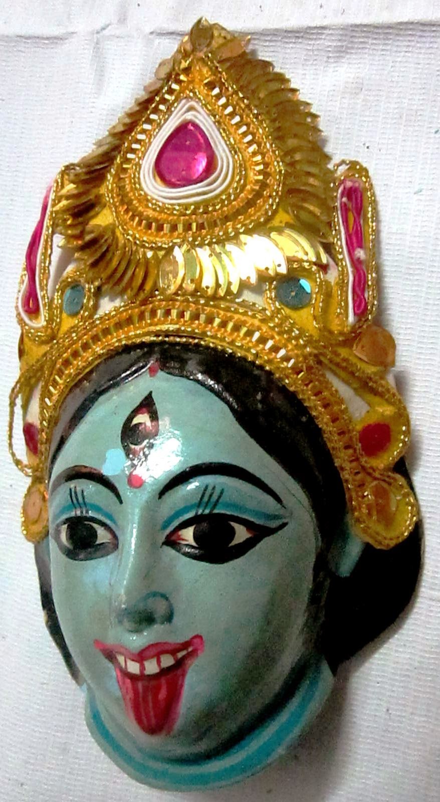 BUY BENGALI HANDICRAFTS: Chho Mask Devi, Kali ছো মুখোশ দেবী কালী