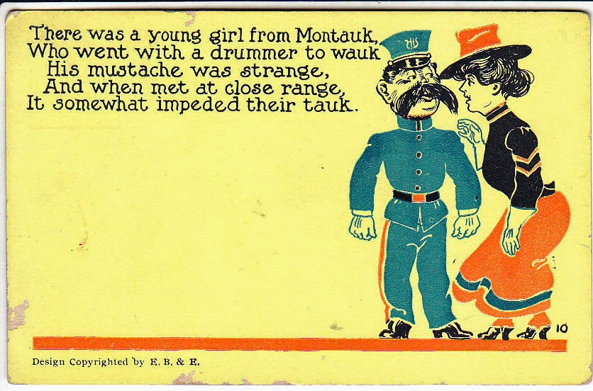 Nothing But Limericks: A Girl From Montauk - Vintage Limerick Postcard
