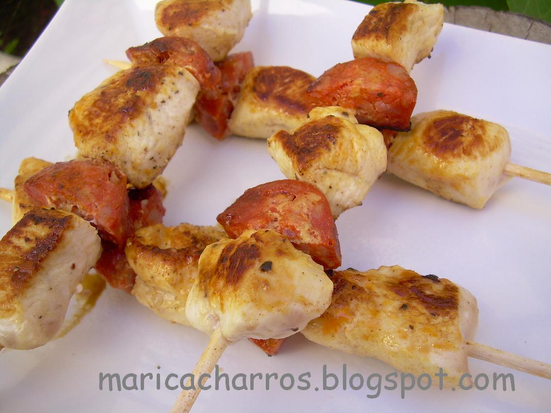 Brochetas de pollo y chorizo | Maricacharros